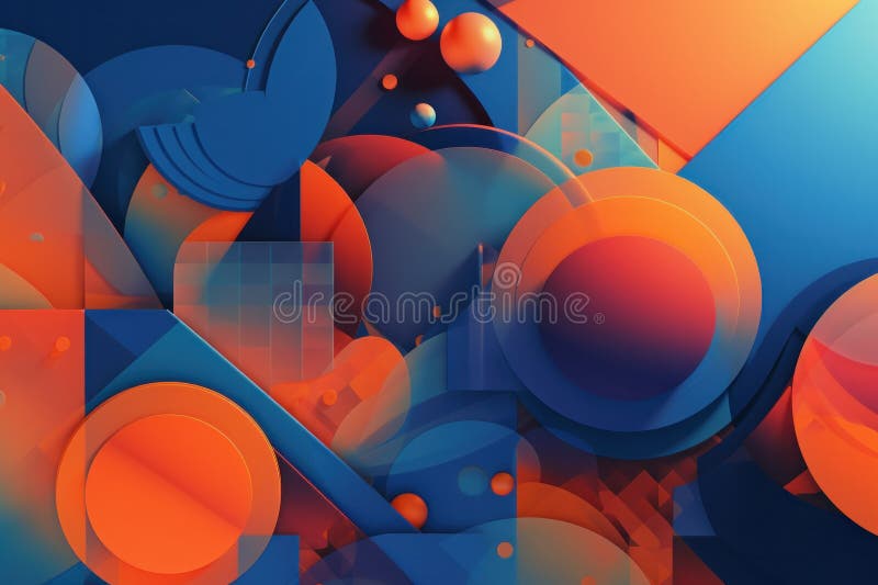 Visually Striking Orange and Blue Geometric Abstract Background Stock ...