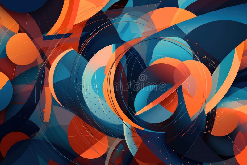 Visually Striking Orange and Blue Geometric Abstract Background Stock ...