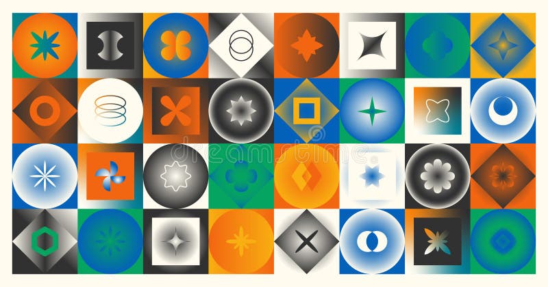 Visually Striking Pattern Combining a Gradient Design with Bauhaus ...