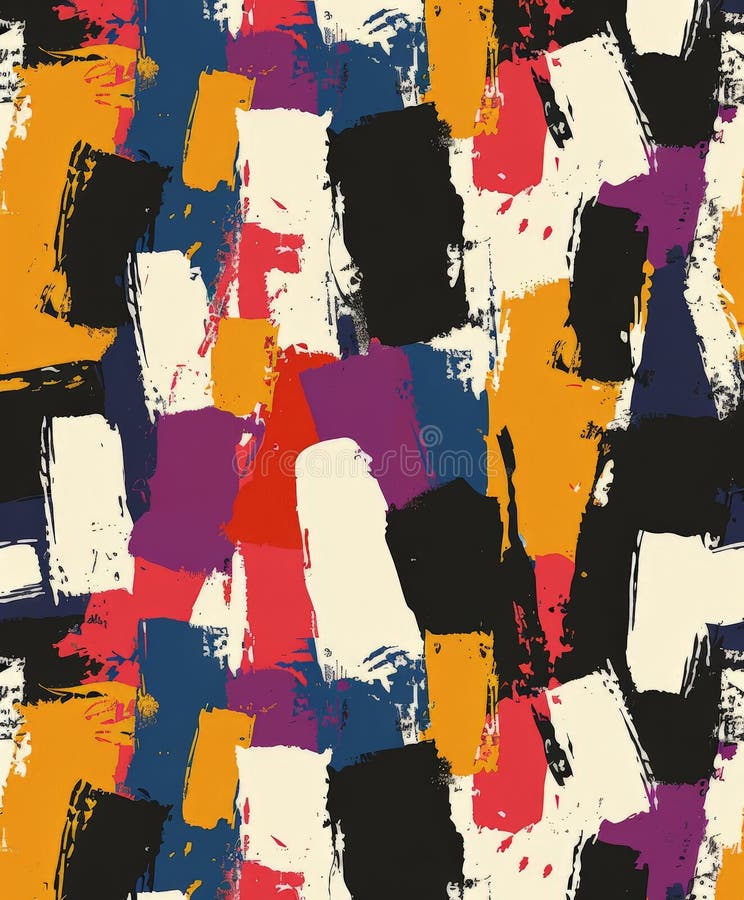 Colorful Pattern with Black, Red, Yellow, and White Squares Stock ...