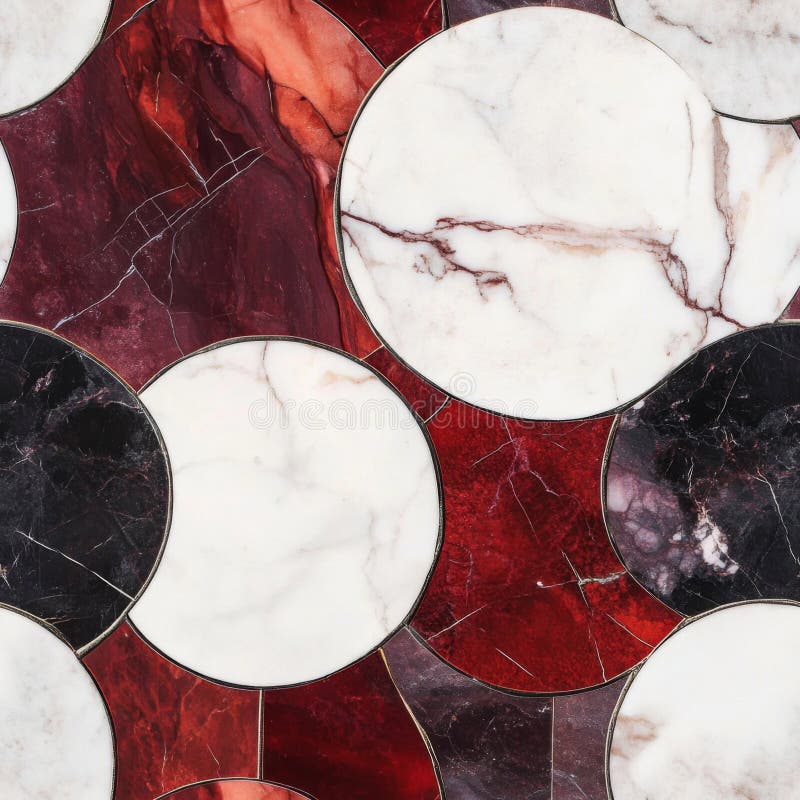Elegant Red and White Circular Marble Pattern with Unique Textures ...