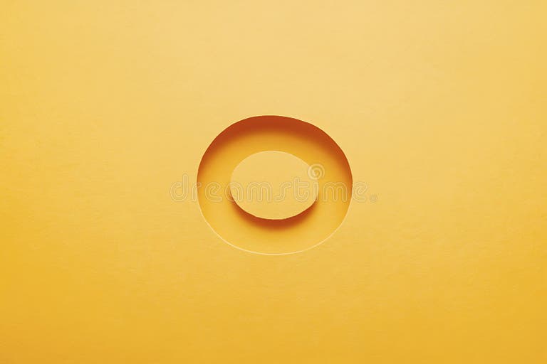 Abstract Yellow Circular Cutout Wall Art Stock Illustration ...
