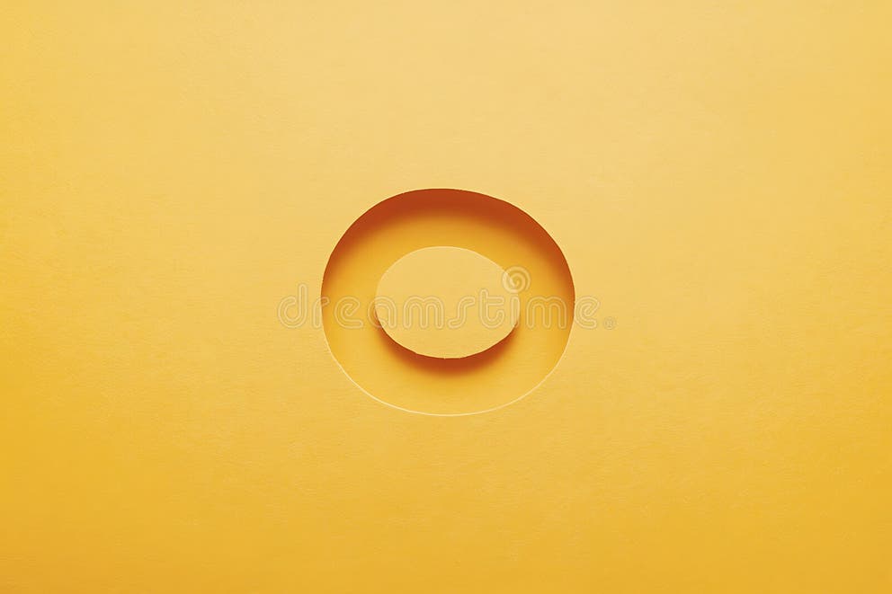 Abstract Yellow Circular Cutout Wall Art Stock Illustration ...