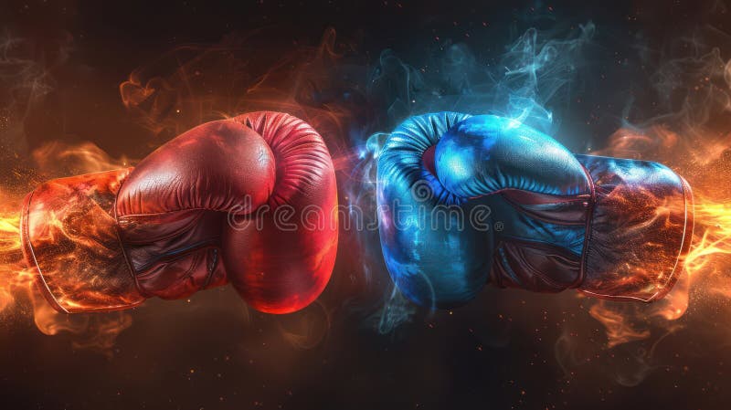 Dynamic Fighting Gloves Poster with Ample Copy Space Stock Illustration ...