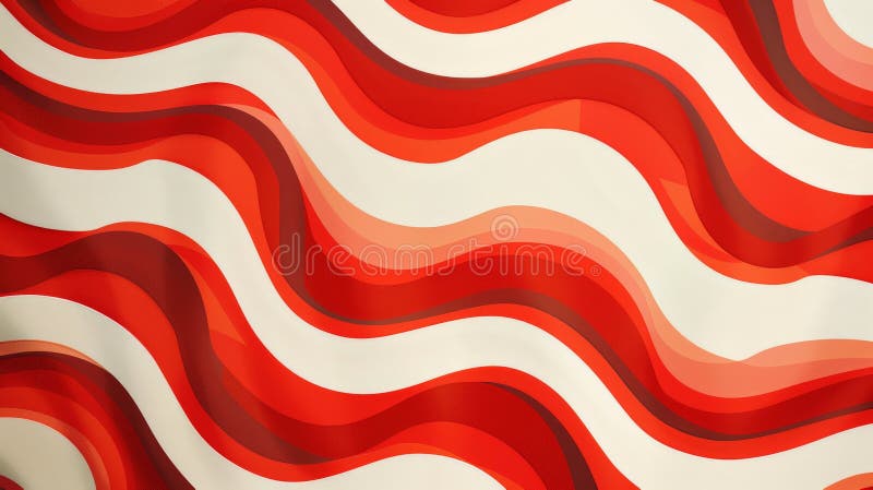 Red and White Wavy Pattern on Black Background Stock Illustration ...