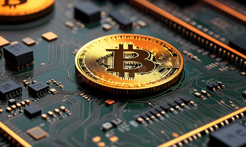 Bitcoin Integrated Circuit Concept Stock Image - Image of visualization ...