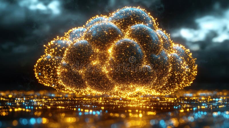 Visually Striking Representation of Cloud Made of Glowing Particles ...