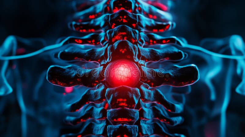 Detailed Illustration of a Human Spine Highlighting Vertebrae Structure ...