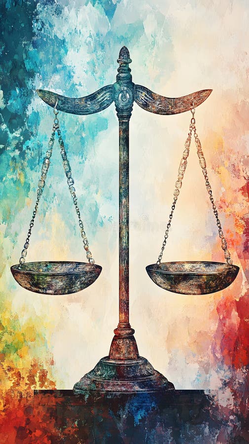 A Symbolic Balance of Scales with Each Side Representing a Different ...