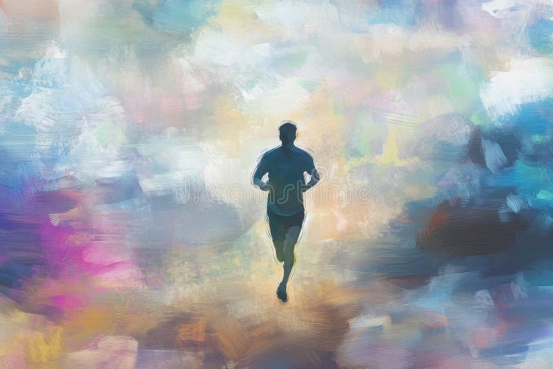 Visually Striking Social Media Post of a Marathon Runner in Abstract ...