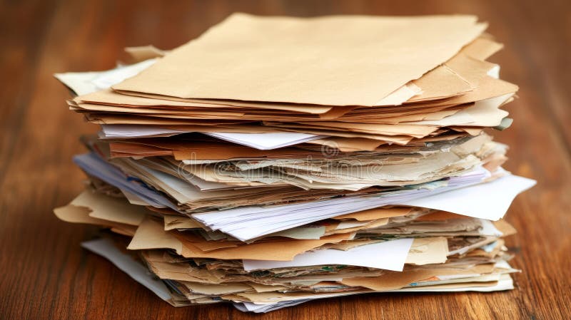 A Visually Striking Stack of Assorted Papers and Documents Rests on a ...