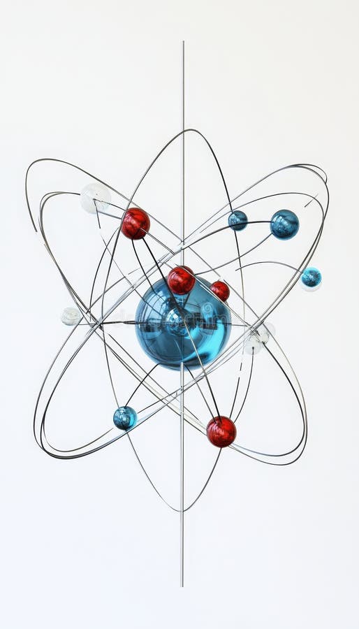 Stylized Atom Logo in Blue Tones Isolated, Fantasy, Science Stock ...