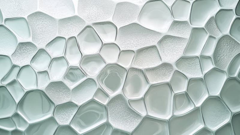 Close-up View of Textured Glass Surface with Overlapping Bubbles and ...