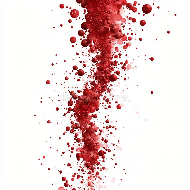 Abstract Red Sphere Background Floating 3D Red Balls Particle Flow ...