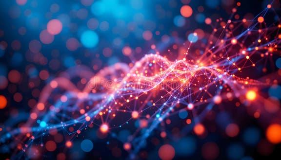 A Visually Stunning Abstract Scene with Vibrant Digital Particles ...