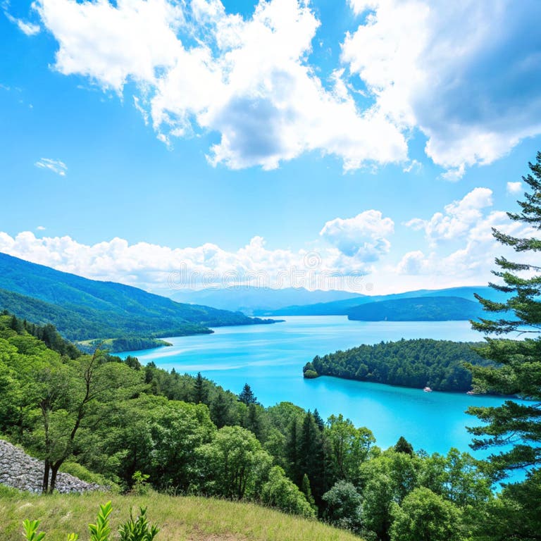 Beautiful Blue Nature Background Stock Illustration - Illustration of ...