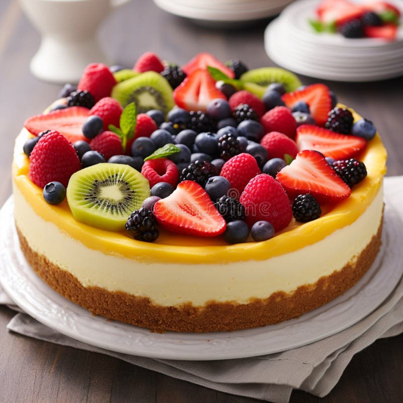 Visually Stunning Cheesecake Masterpiece Stock Image - Image of ...