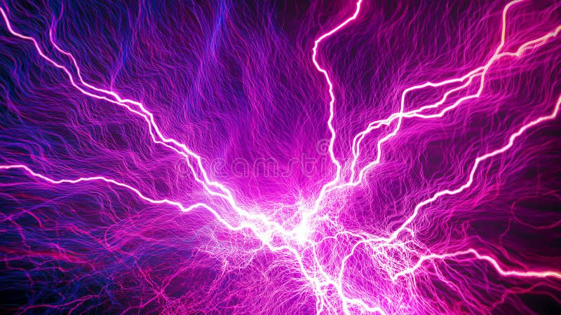 Abstract Purple and Pink Lightning Energy Background Stock Image ...