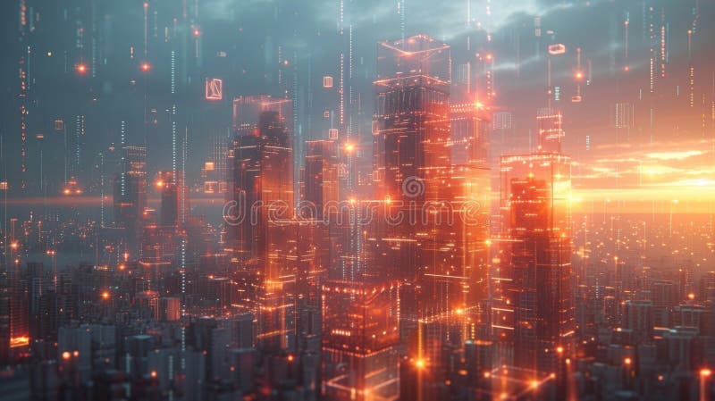 A Visually Stunning 3D Graph Towers in the Foreground Showcasing the ...