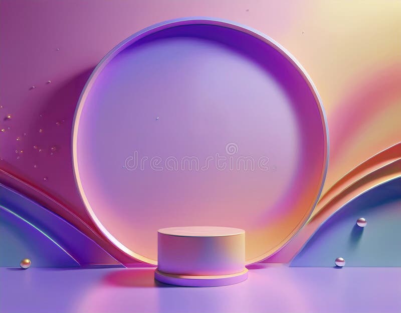 Vibrant Pastel Object Podium Platform Product Display Showcase 3D ...