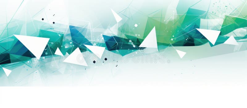 Slope of Aqua Triangles on White Background for Art Event Stock ...