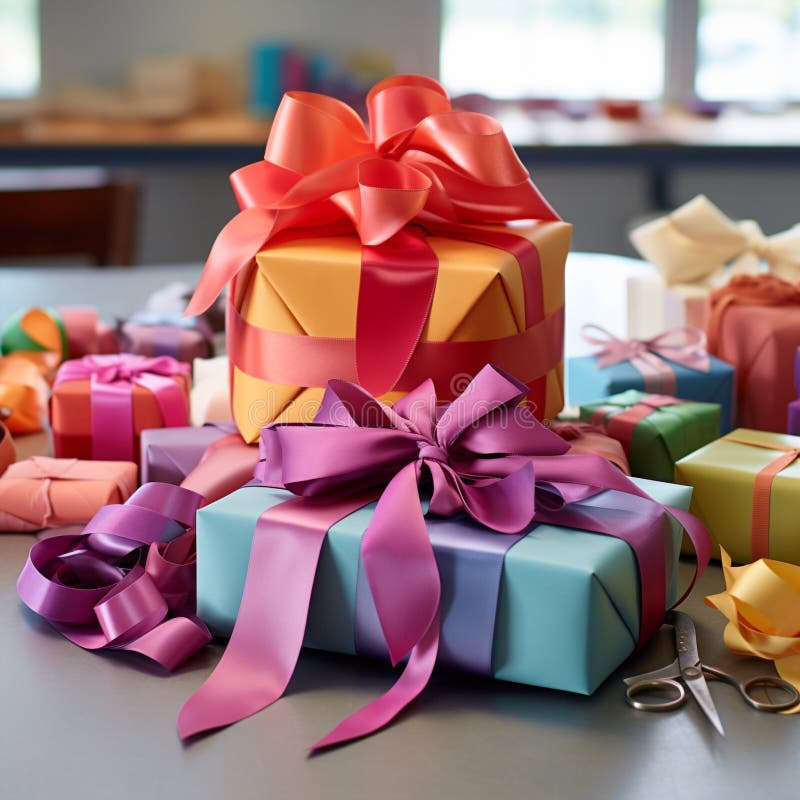 Visually Stunning Gift Presentation with Ribbons, Wrappings, and ...