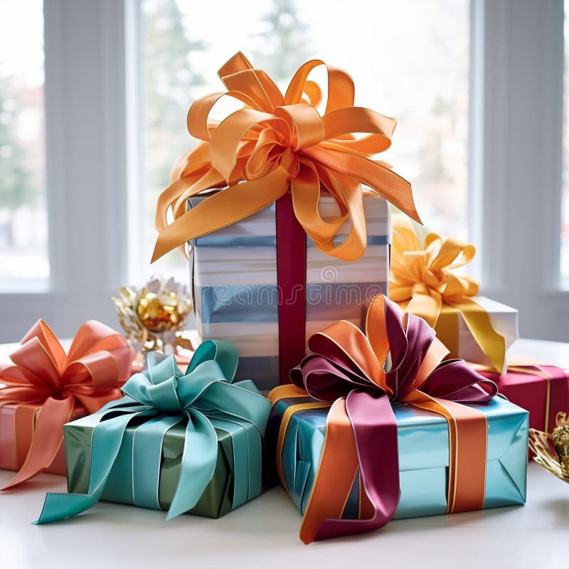 Visually Stunning Gift Presentation with Ribbons, Wrappings, and ...