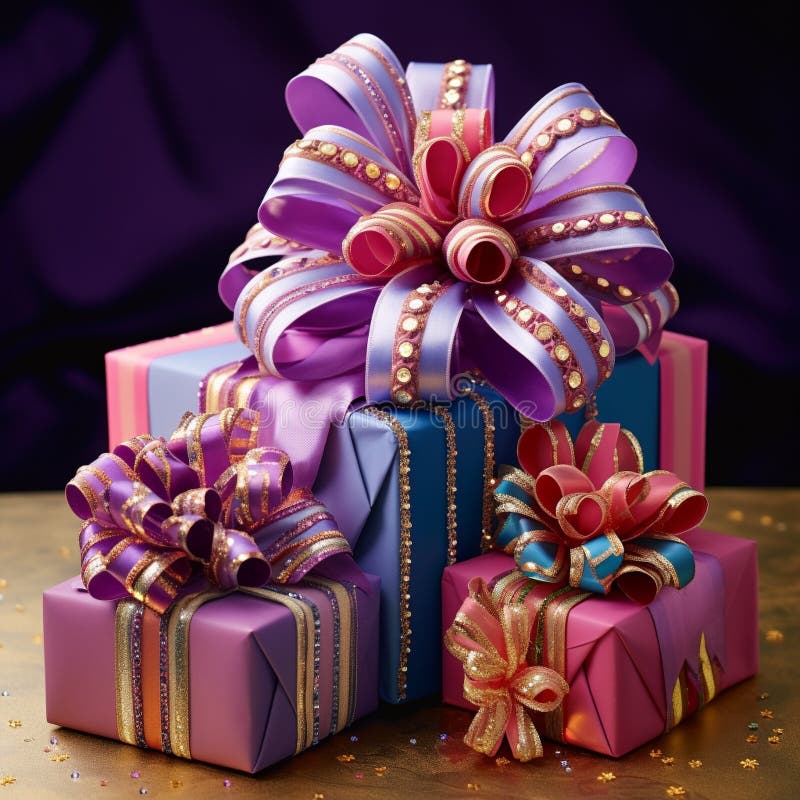 Visually Stunning Gift Presentation with Ribbons, Wrappings, and ...