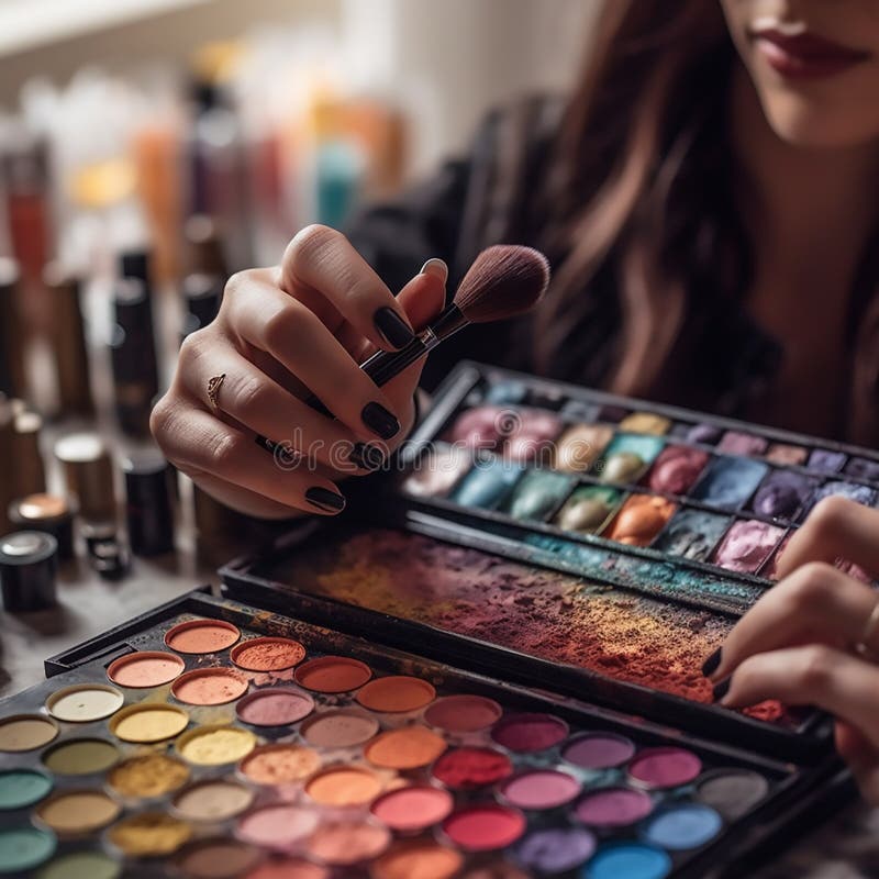 Featuring a Set of Colorful Brushes, a Palette of Vibrant Eyeshadow ...