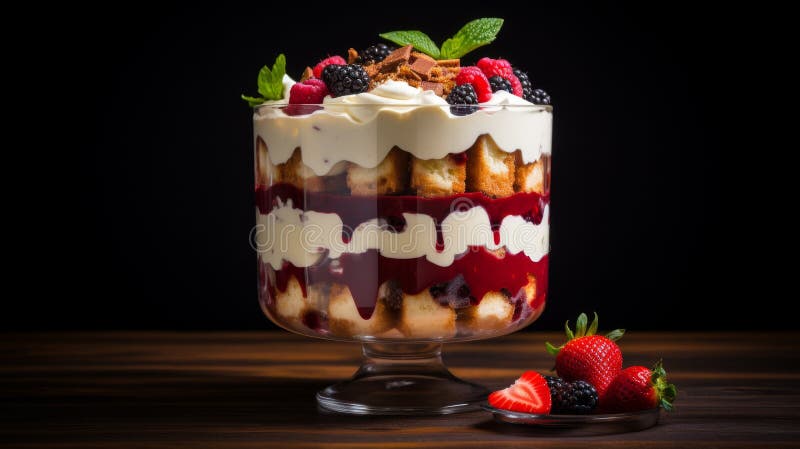 Visually Stunning Layered Trifle Dessert Stock Illustration ...
