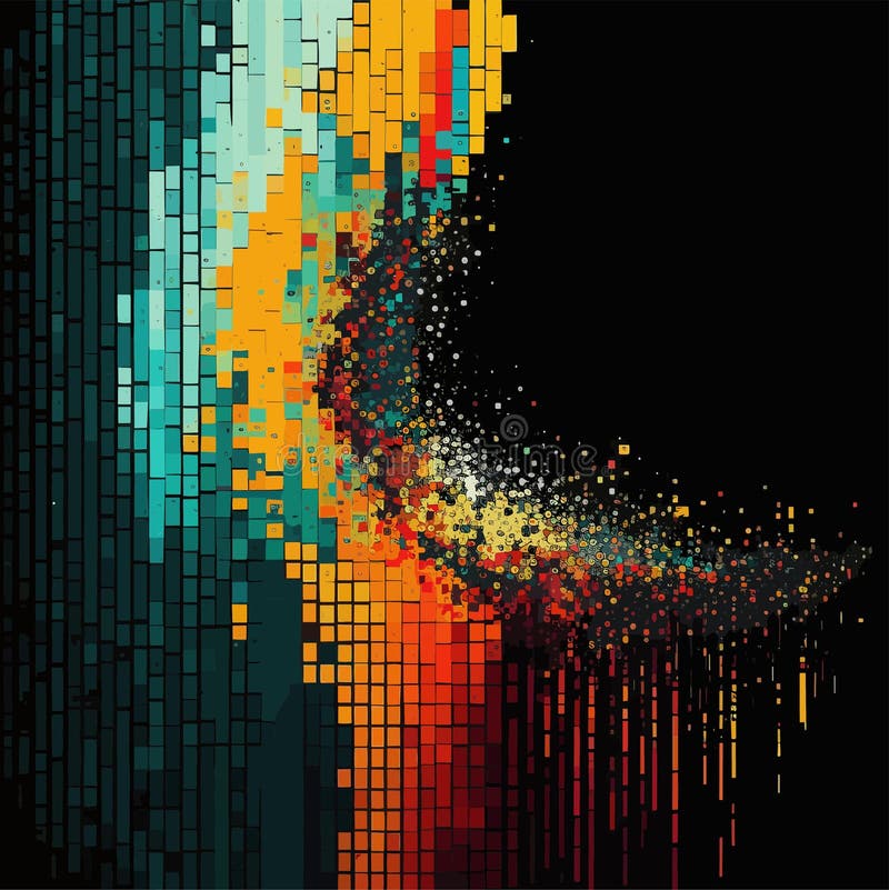 An Abstract Illustration Inspired by Pixels - Artwork 3 Stock ...