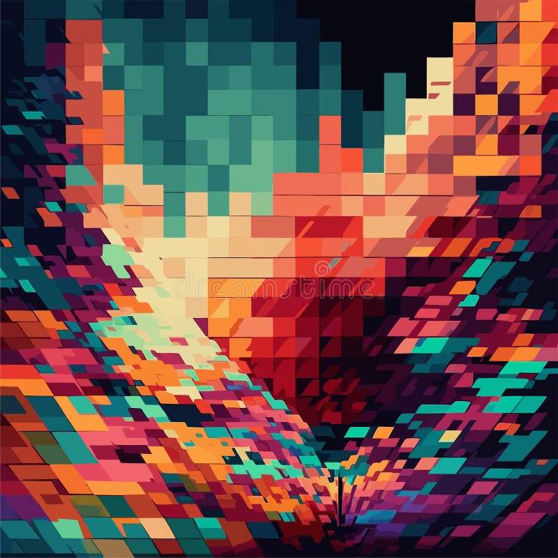 An Abstract Illustration Inspired by Pixels - Artwork 8 Stock ...