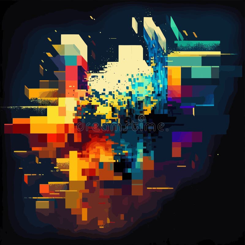 An Abstract Illustration Inspired by Pixels - Artwork 9 Stock ...