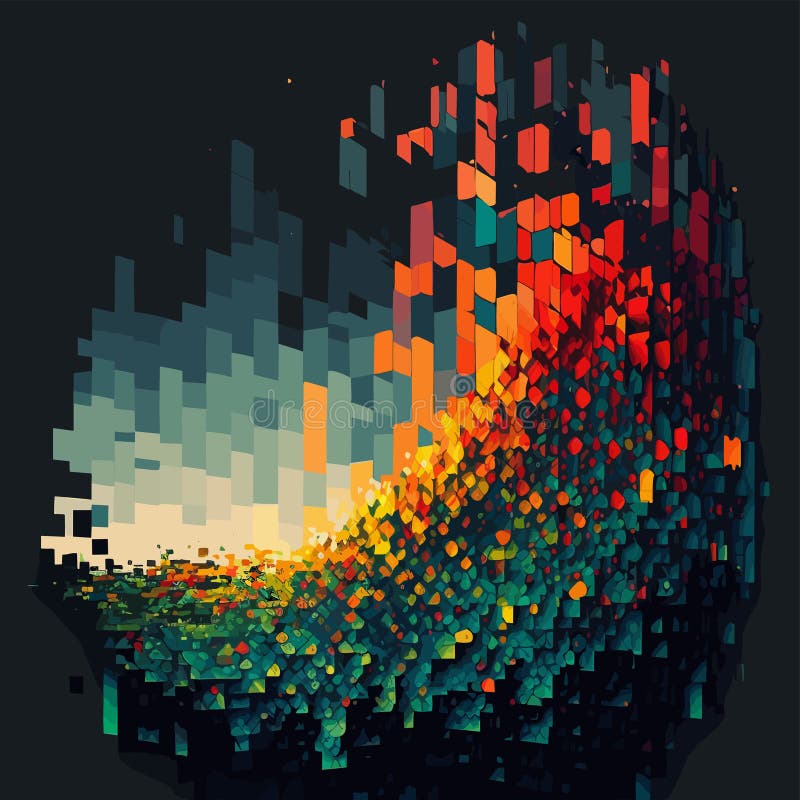 An Abstract Illustration Inspired by Pixels - Artwork 7 Stock ...