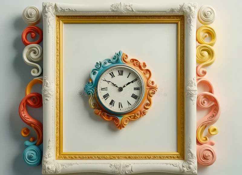 Clock made paper and frame stock illustration. Illustration of face ...