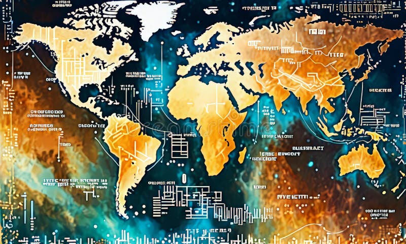 Map with Lot Different Electrical Components Stock Illustration ...