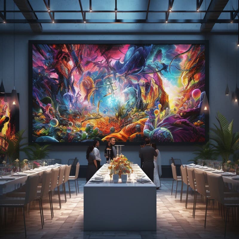 Visually Stunning Reception Buffet or Dining Setup Stock Illustration ...