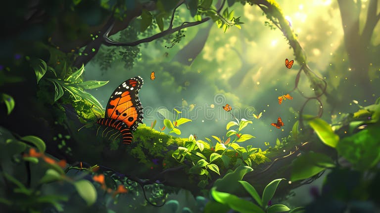 Winged Evolution: Embracing Change in Nature./n Stock Illustration ...