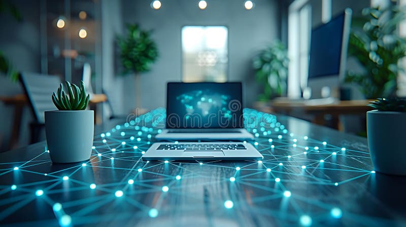 Modern Office Hub with Global Connectivity Stock Photo - Image of ...