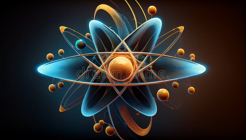 Atom stock illustration. Illustration of planet, palette - 373145218