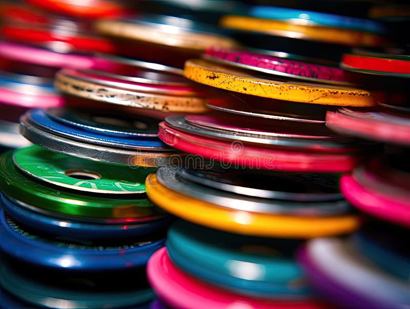 Colorful CDs Stacked with Playful Background Texture Stock Illustration ...