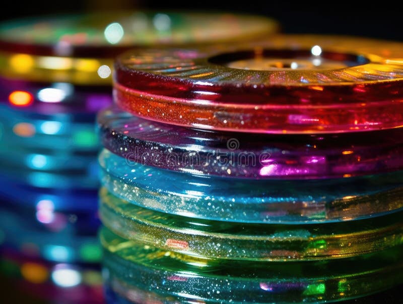 Colorful CDs Stacked with Playful Background Texture Stock Illustration ...