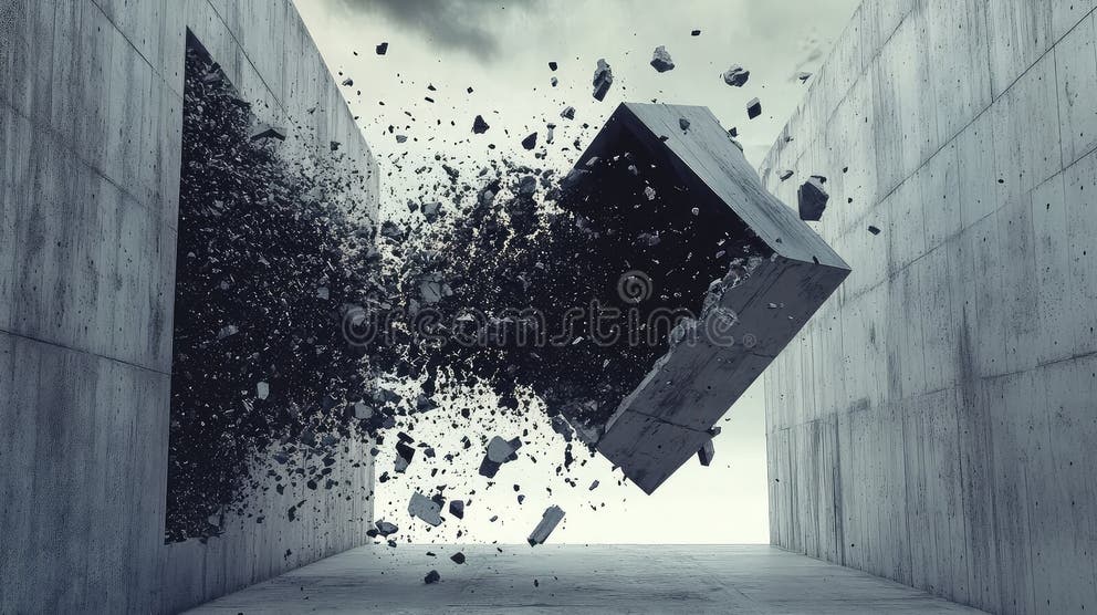 Visuals Exploding Presentation Slide Stock Photo - Image of excitement ...