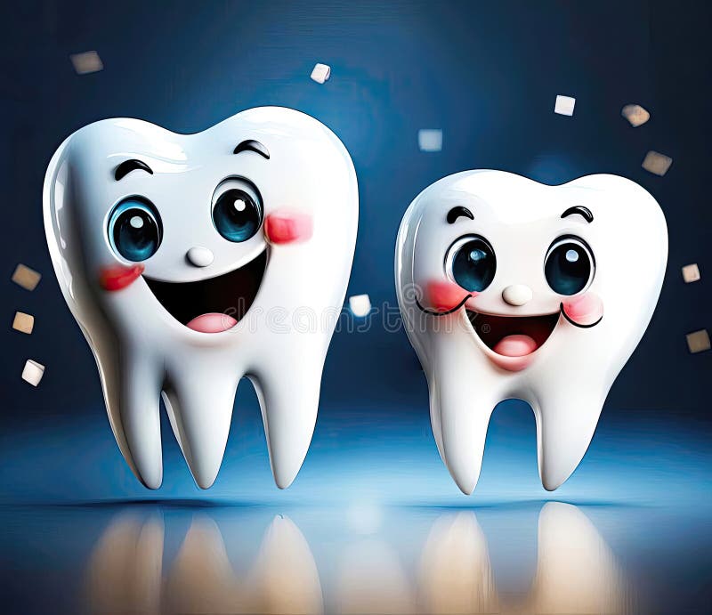 Visuals Featuring Cute and Happy Tooth Characters with Smiling Faces ...