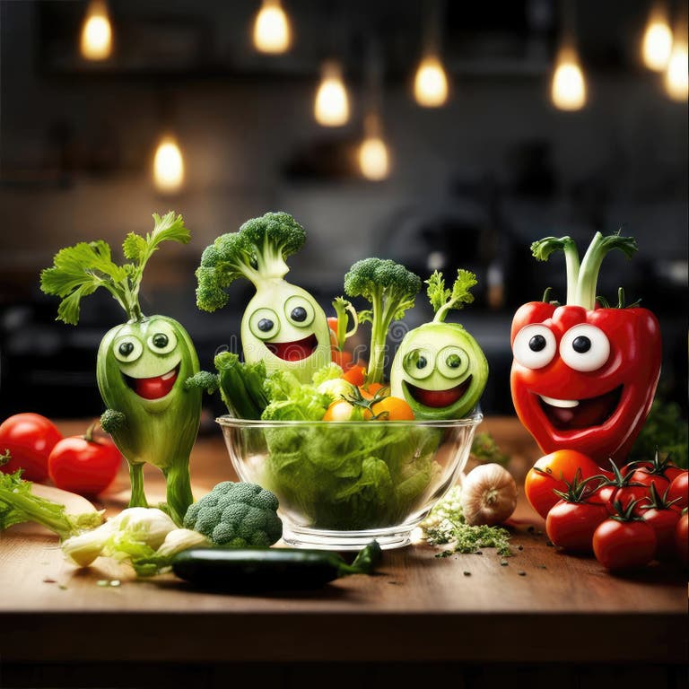 Visuals Featuring Cute and Happy Vegetable Characters with Smiling ...