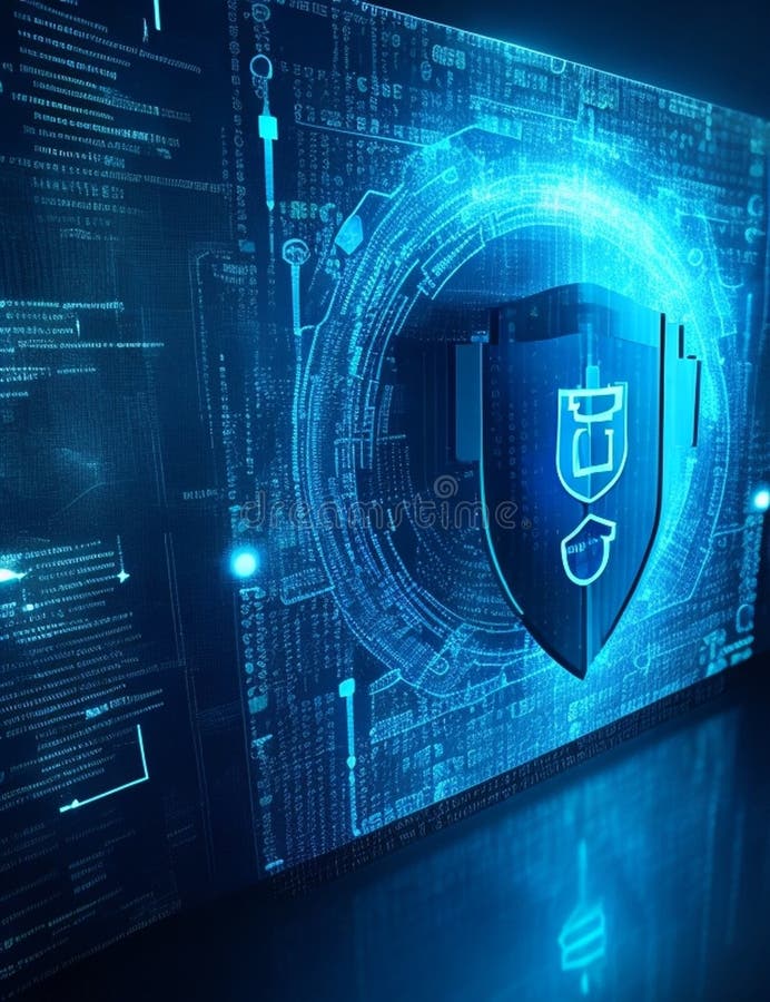 Visuals Representing Cybersecurity Concepts, Such As Data Protection ...