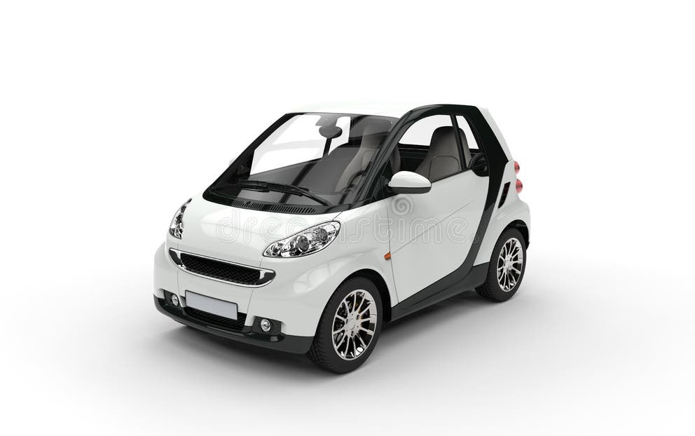 Liten vit bil stock illustrationer. Illustration av stad - 59004408