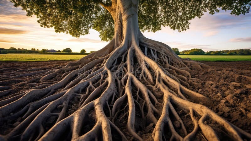 Vitality Tree Roots Isolated Stock Illustration - Illustration of ...