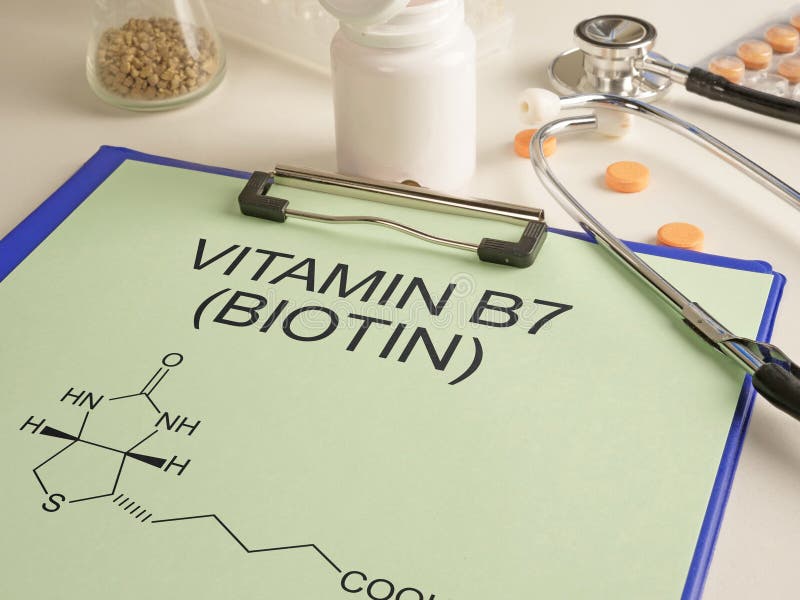 Vitamin B7 Biotin is Shown Using the Text and Chemical Formula Stock ...
