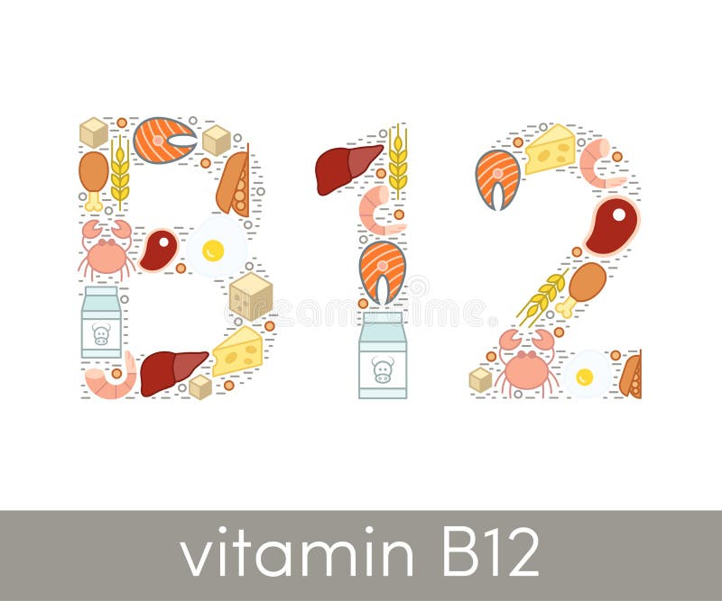 Vitamin B12 stock illustration. Illustration of letter - 91889414